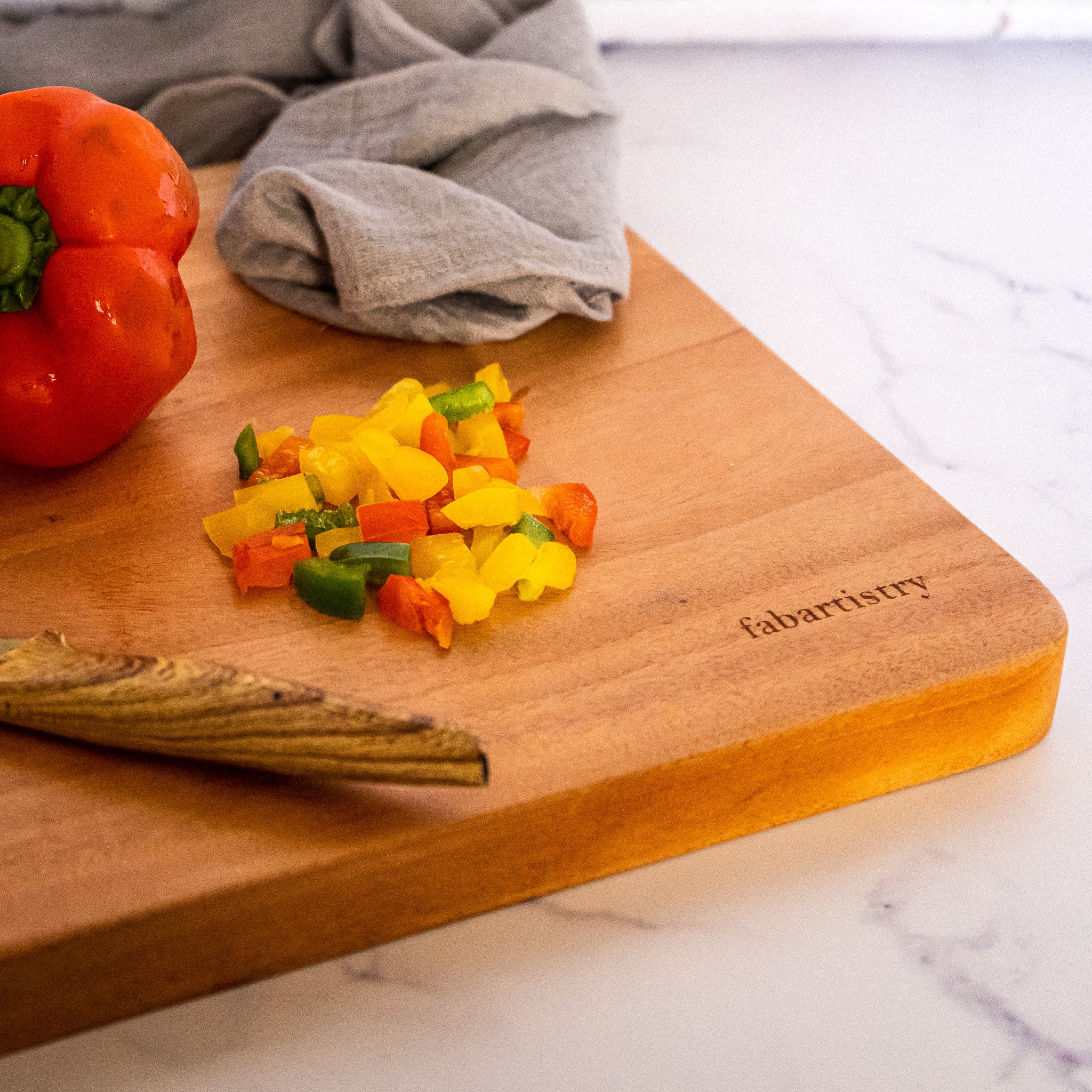 Pure Neem Wood Square Chopping Board(12 inches) – fabartistry