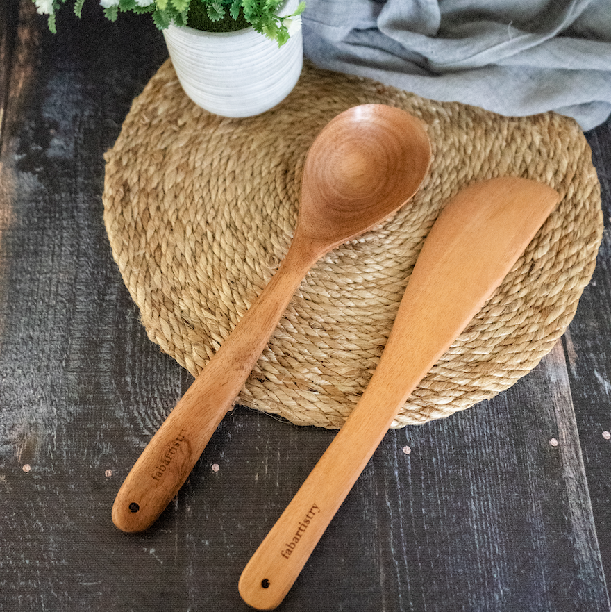 Pure Neem Wood Kitchen Ladles for Vegetables and Saute – fabartistry